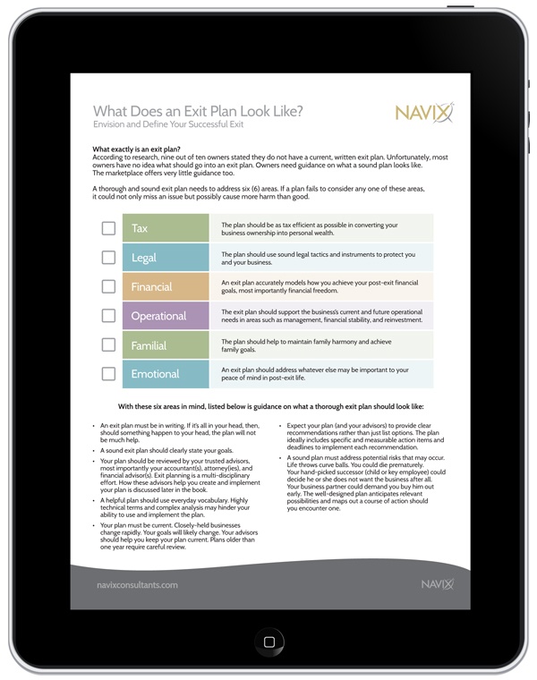 Resources for Business Owner Exit Planning | NAVIX Consultants